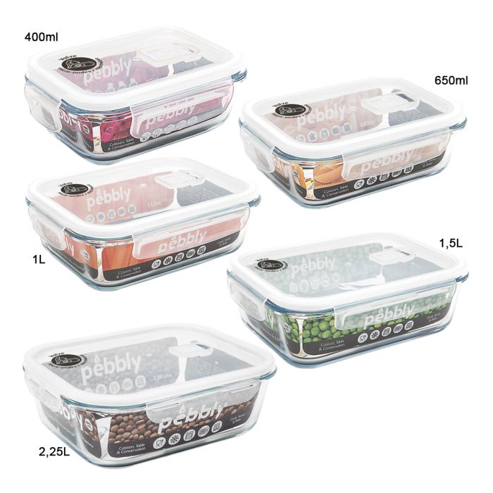 Boîte de Conservation en Verre Pebbly - Mon-Droguiste.com