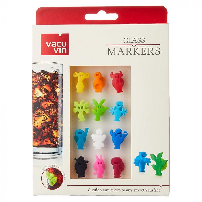 Marque-Verre Party Peaople x12 Vacuvin - Mon-Droguiste.com